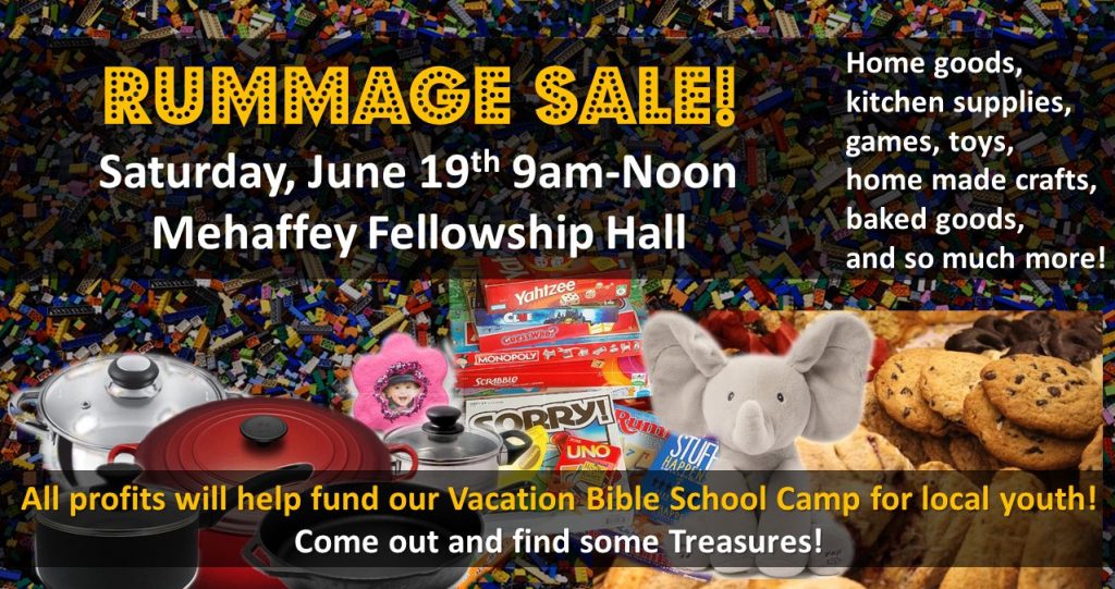 Rummage Sale! Saturday, June 19, 2021 – Trinity Presbyterian Church