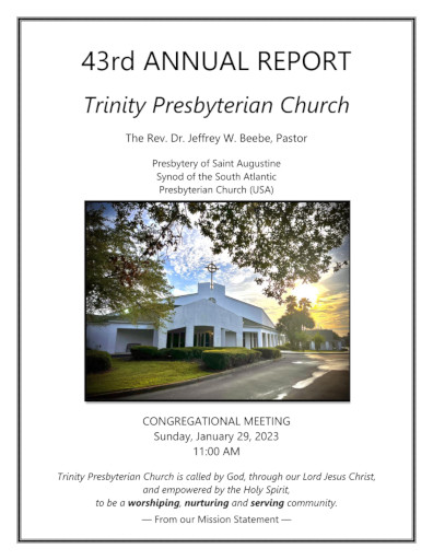 Trinity Presbyterian 2022 Annual Report – Trinity Presbyterian Church
